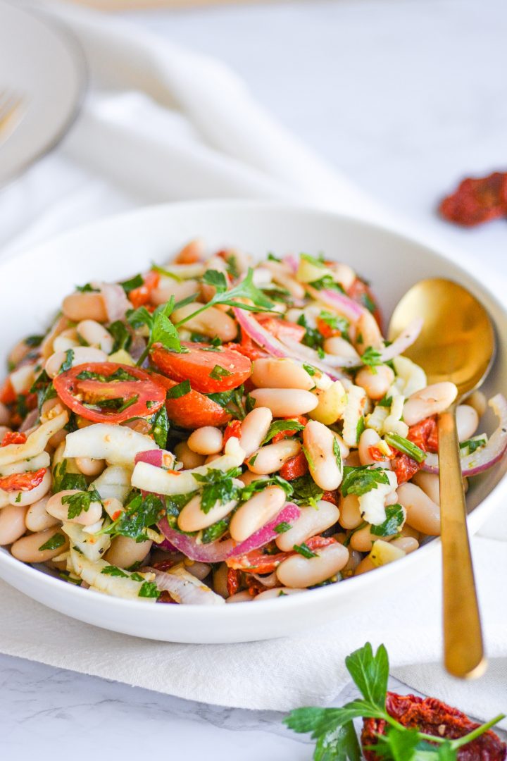 Tuscan Bean Salad (vegan + no-cook!)- Earthly Provisions