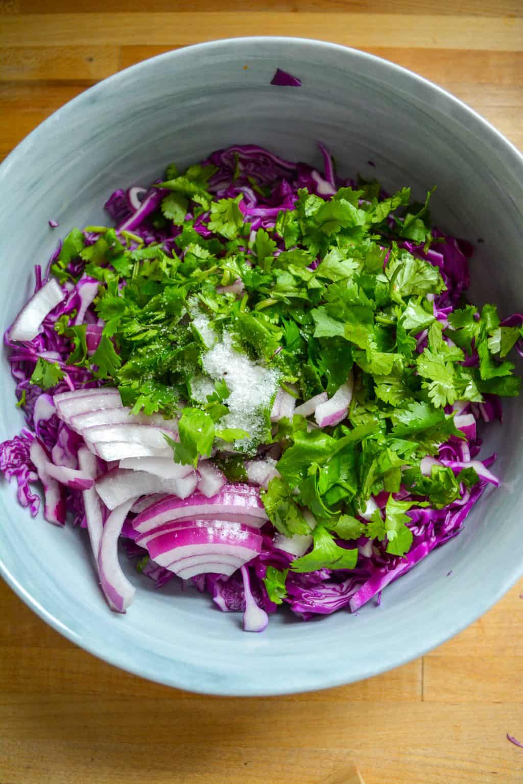 Cilantro Lime Red Cabbage Slaw (perfect for tacos!)- Earthly Provisions