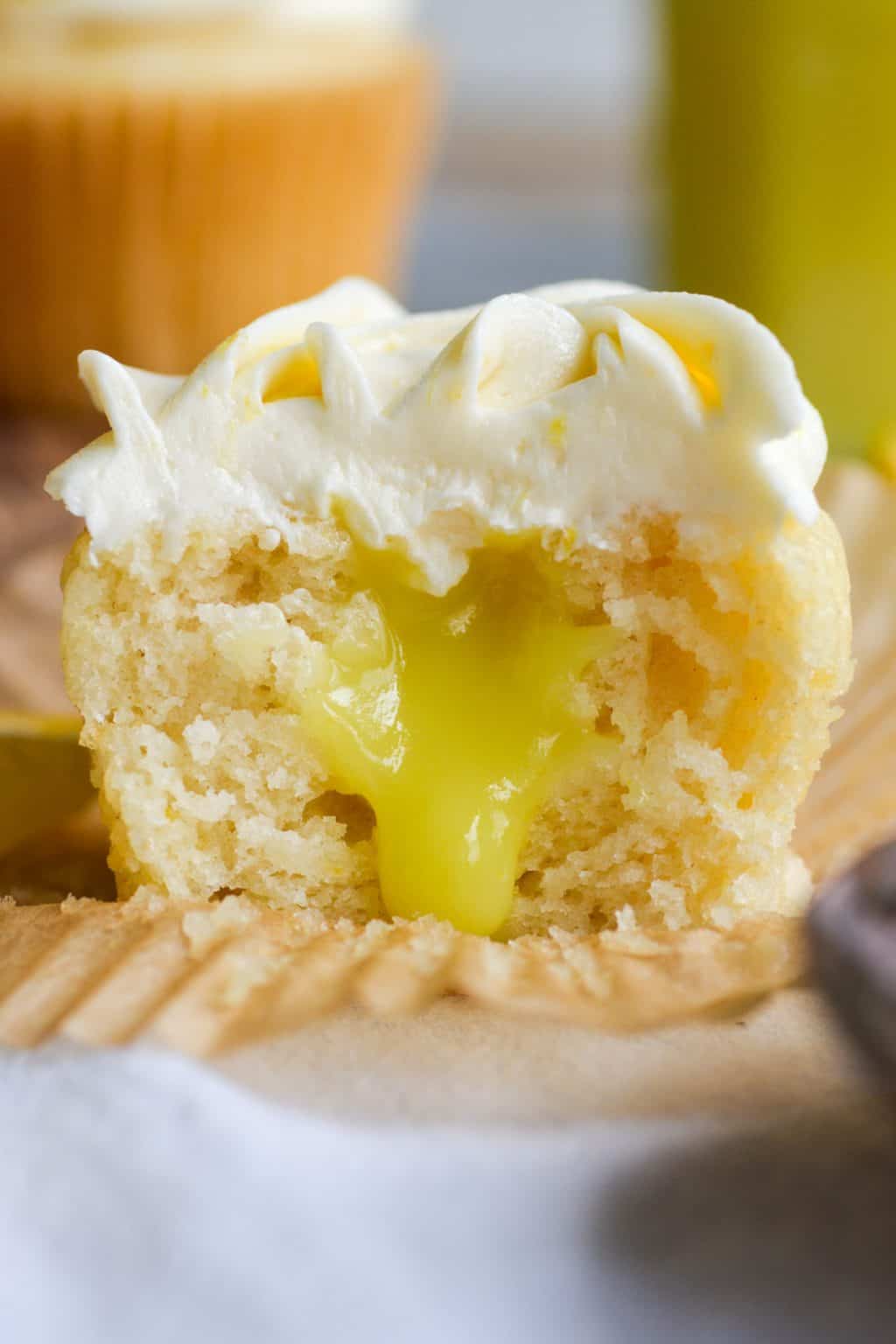 Vegan Lemon Cupcakes with Lemon Curd Filling - Earthly Provisions
