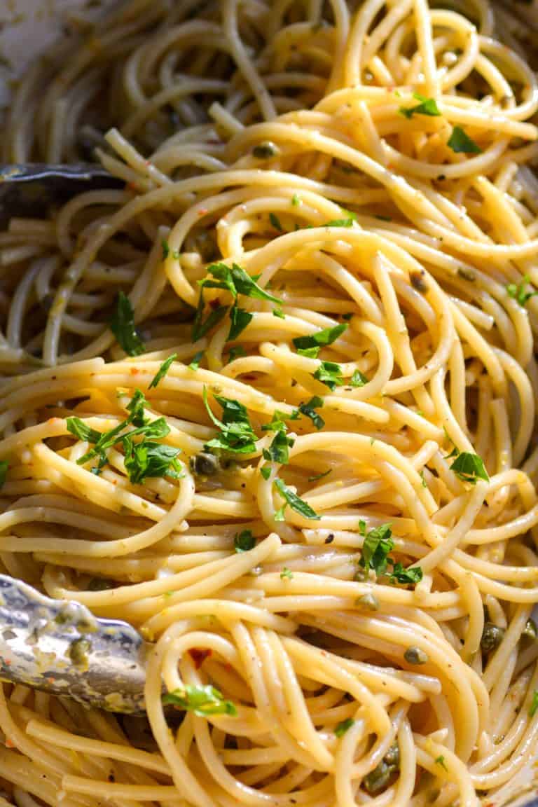 Lemon Caper Pasta (vegan!) - Earthly Provisions